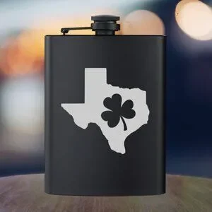 Dining | Personalized Country Texas State Irish Black Flask Texas Texas ...